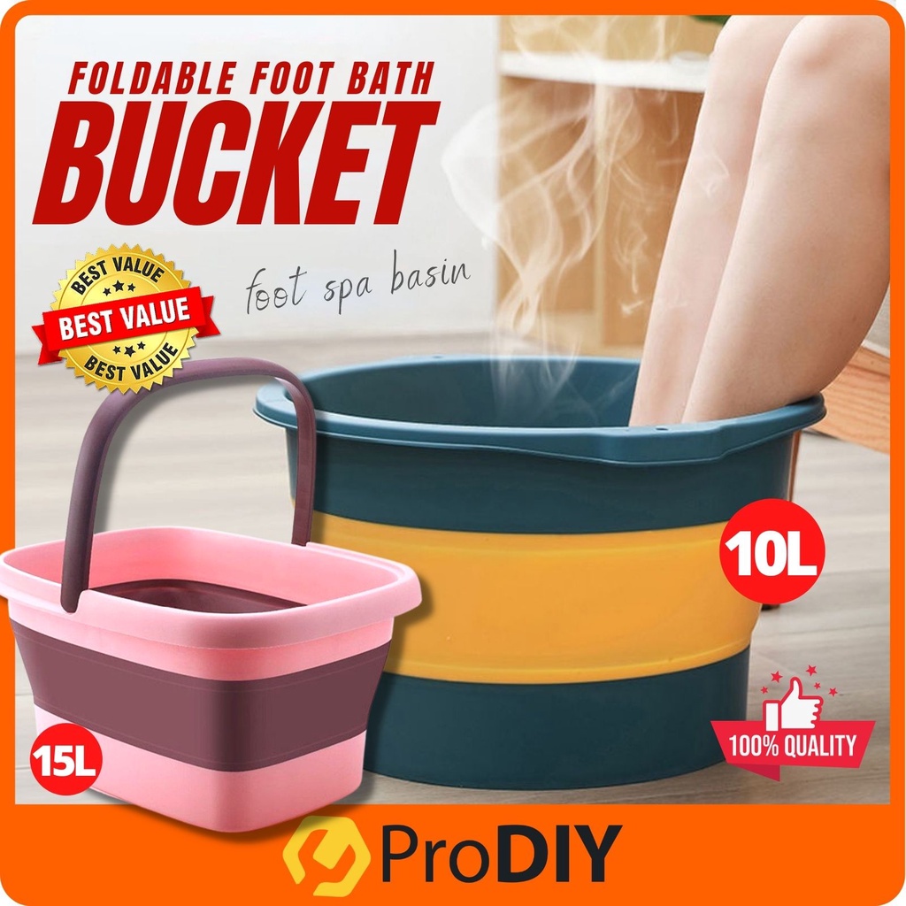 10L / 15L Foldable Foot Bath Bucket Massage Water Feet Leg Basin ...