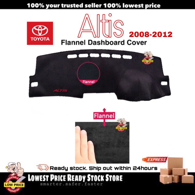 Toyota Altis 2008 - 2012 Flannel /Leather Dashboard Cover Nonslip High ...