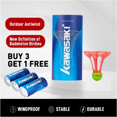 Kawasaki Windproof Airshuttle 2.0 Shuttlecocks With Upgrade Nylon Skirt ...