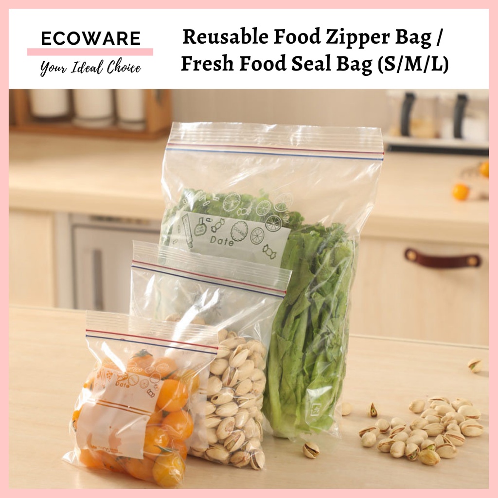 Fresh Zipper Bag / Food Storage Reusable Seal Bag Freezer Ziplock ...