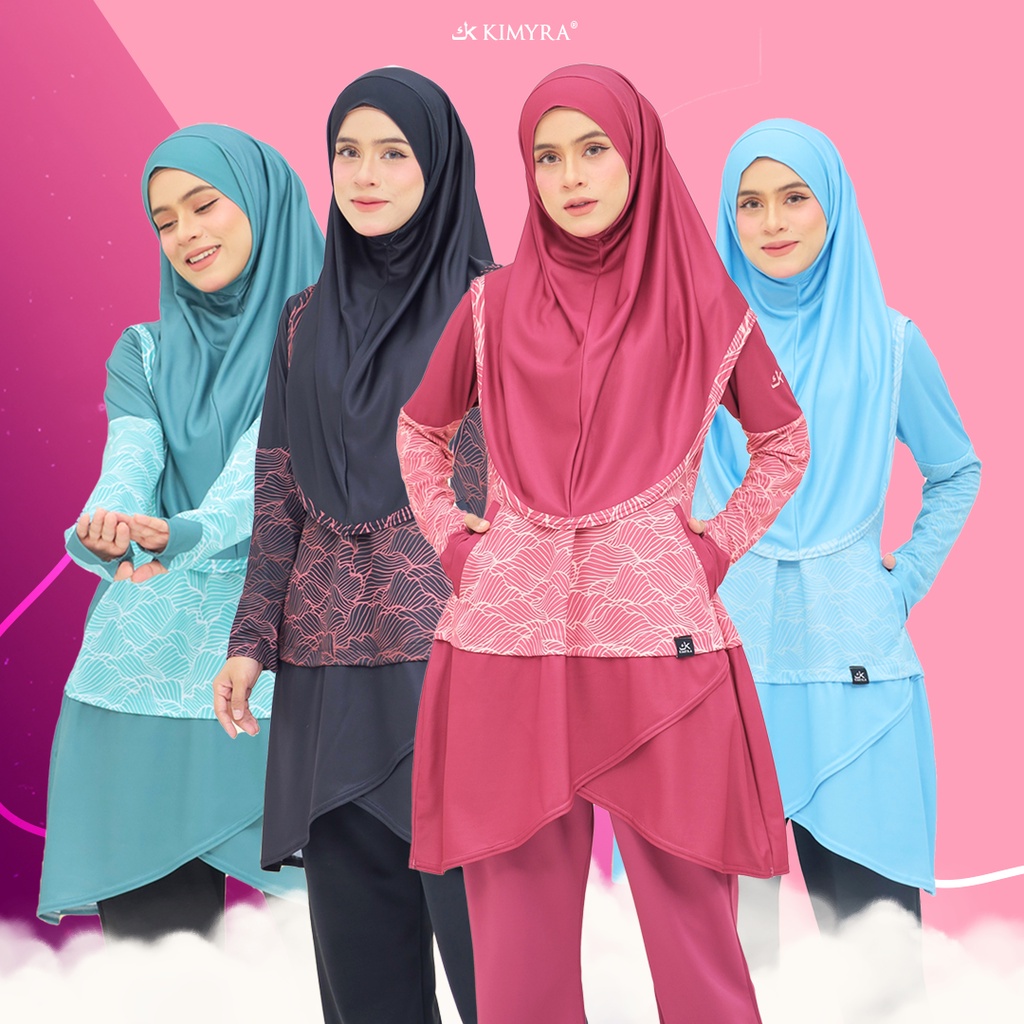 KIMYRA KIMACTIVE Baju Renang Sukan Outfit Mandi Pantai Anti Terselak ...