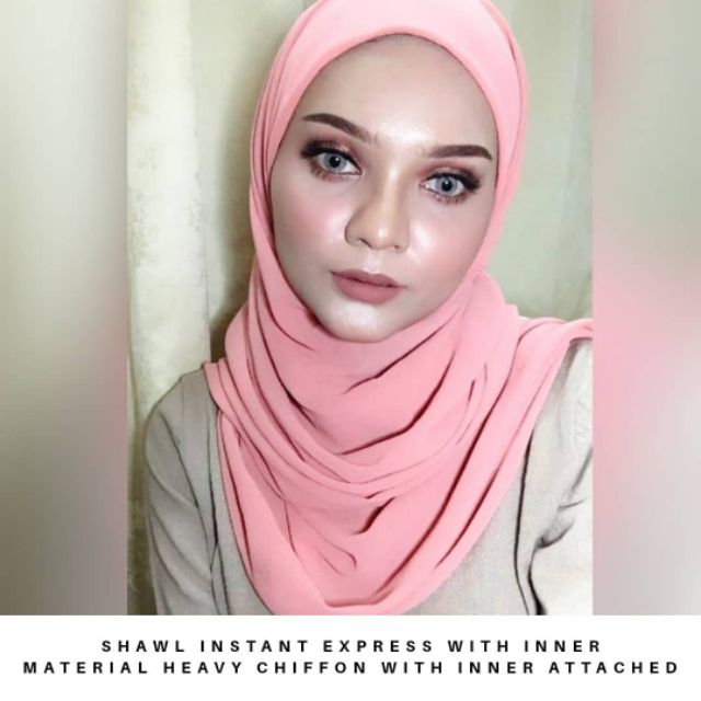 SHAWL INSTANT WITH INNER 2 IN 1 (5/2020) | Shopee Malaysia