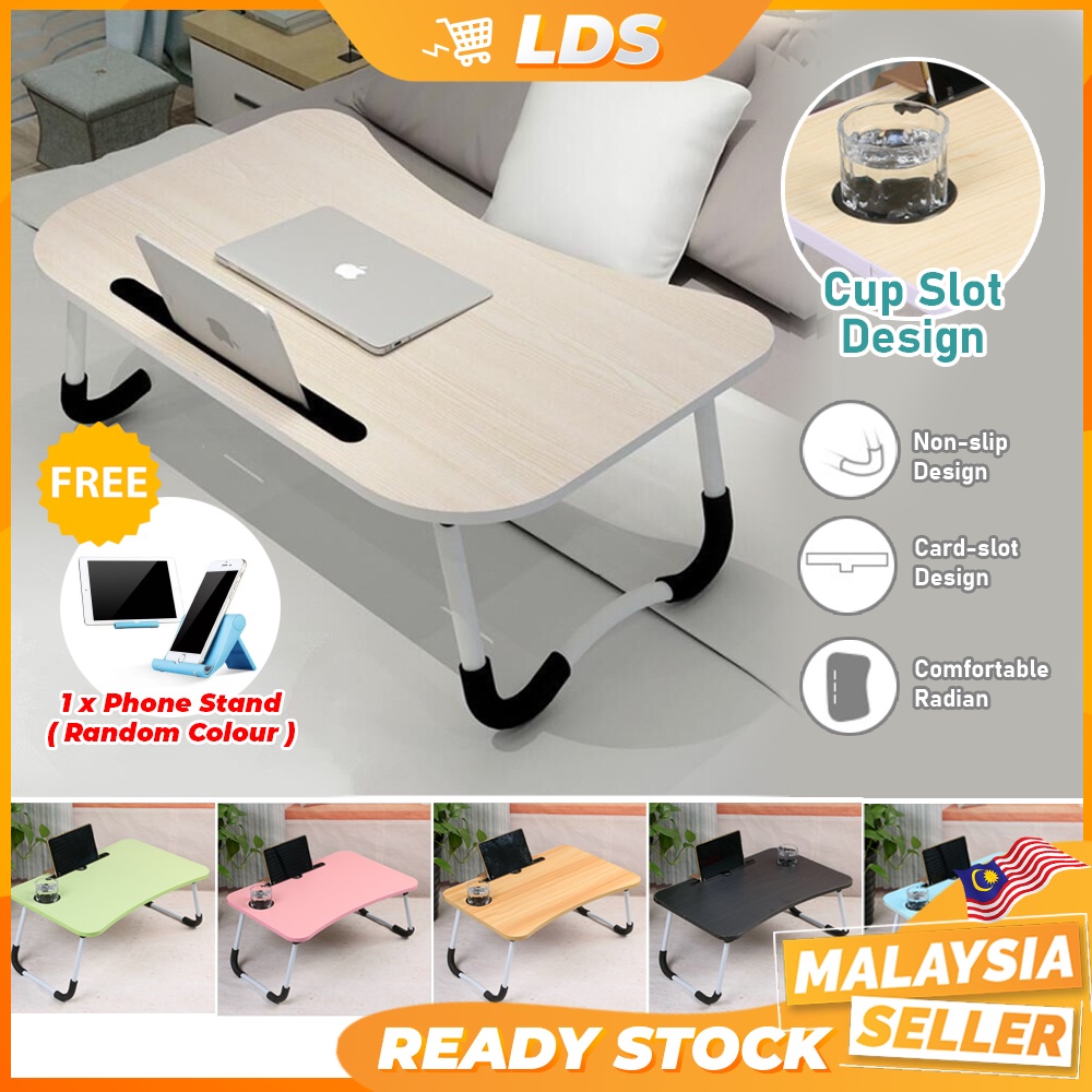 SIMS Foldable Table Anti-slip Drawer Bed Laptop Table Notebook Table ...