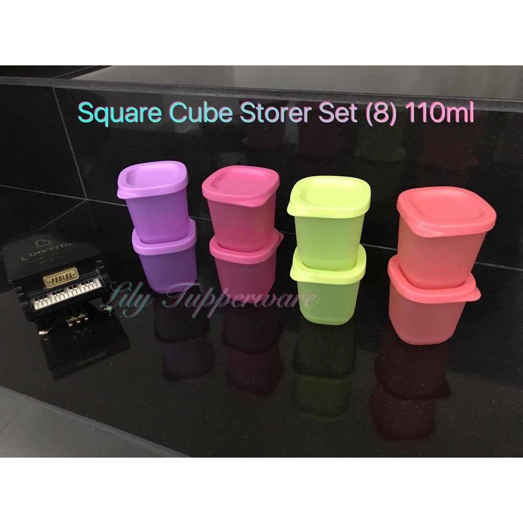 Tupperware Square Cube Storer Set (8 pcs) | Shopee Malaysia
