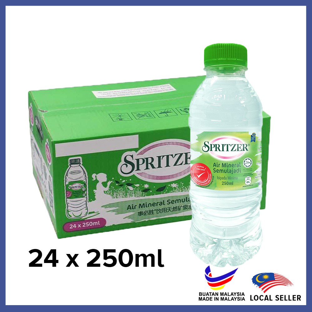 24 x Spritzer Natural Mineral Water 250ml Air Mineral Semulajadi | Shopee Malaysia