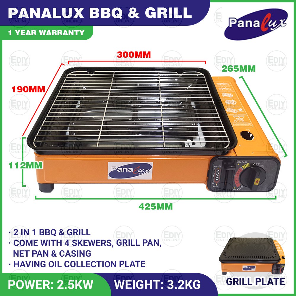 HOMELUX HPB-6006B PORTABLE BUTANE GAS BBQ infrared COOKER STOVE DAPUR ...