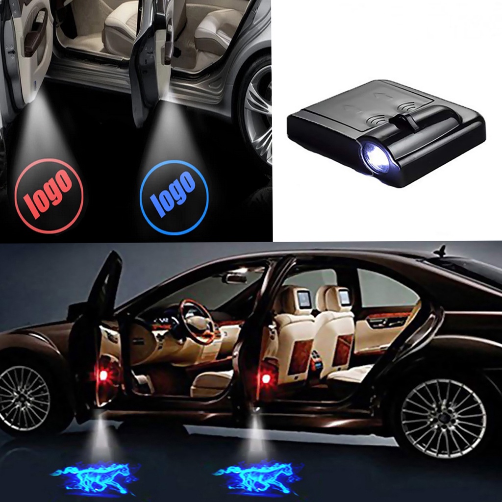 2pcs Universal Wireless LED Shadow Projector Courtesy Step Light Car ...