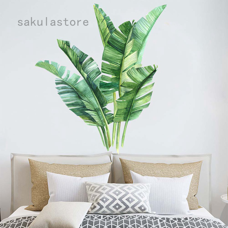 Banana Leaf Stickers Wall Decals Green Palnts Wall Stickers Murals Wall ...
