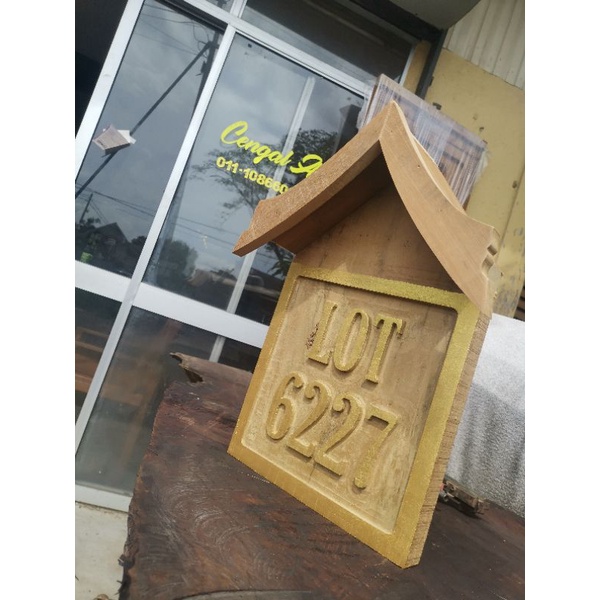 signboard Kayu Ukir Alamat Cengal Custom Design Rumah Melayu Terengganu ...