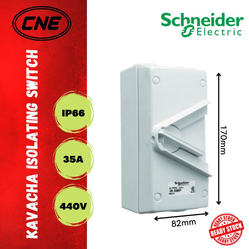 【🔥READY STOCK🔥】SCHNEIDER WHT35 35A 440V Surface Mount Triple Pole Isolating Switch IP66 | Shopee ...