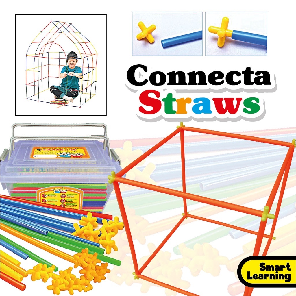 🔥READY STOCK🔥 KIDS CONNECTA STRAWS SET BIG BUILDER BLOCKS BUILDING ...