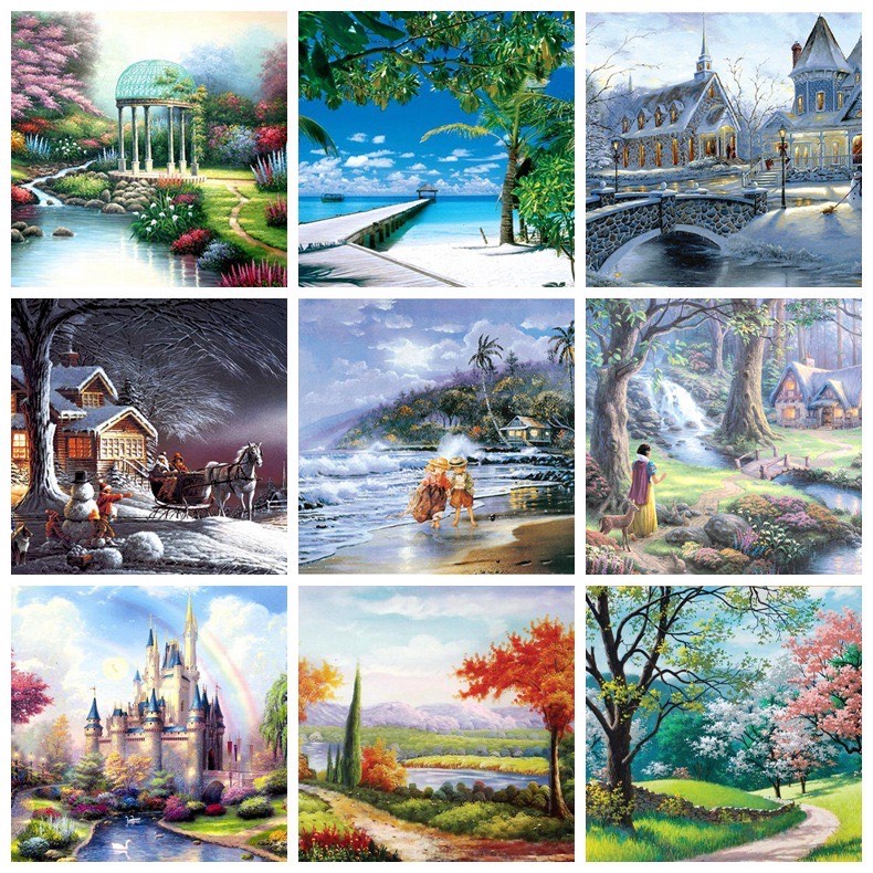 READY STOCK 1000PCS 50cm X 75cm Educational Jigsaw Puzzle Landscape ...