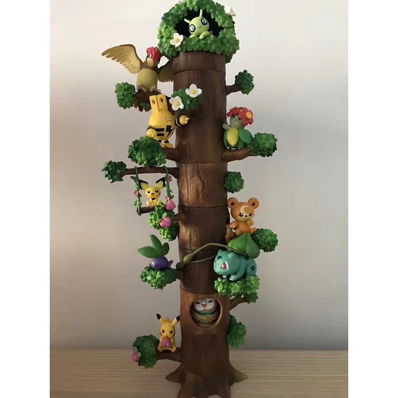 8 Pcs Set Pokemon Forest 1st Generation Tree Stump 6-9cm Action Figures ...