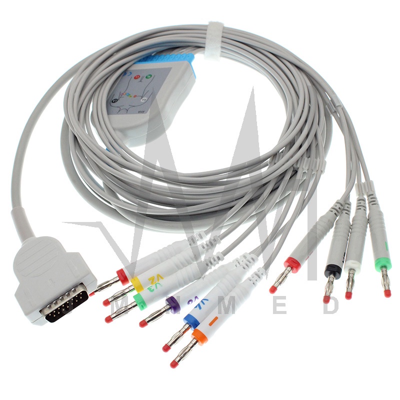 Compatible with GE EKG Monitor Hellige MicroSmart MAC500 MAC1100 MAC1200 MAC1200ST 10 Lead ECG ...