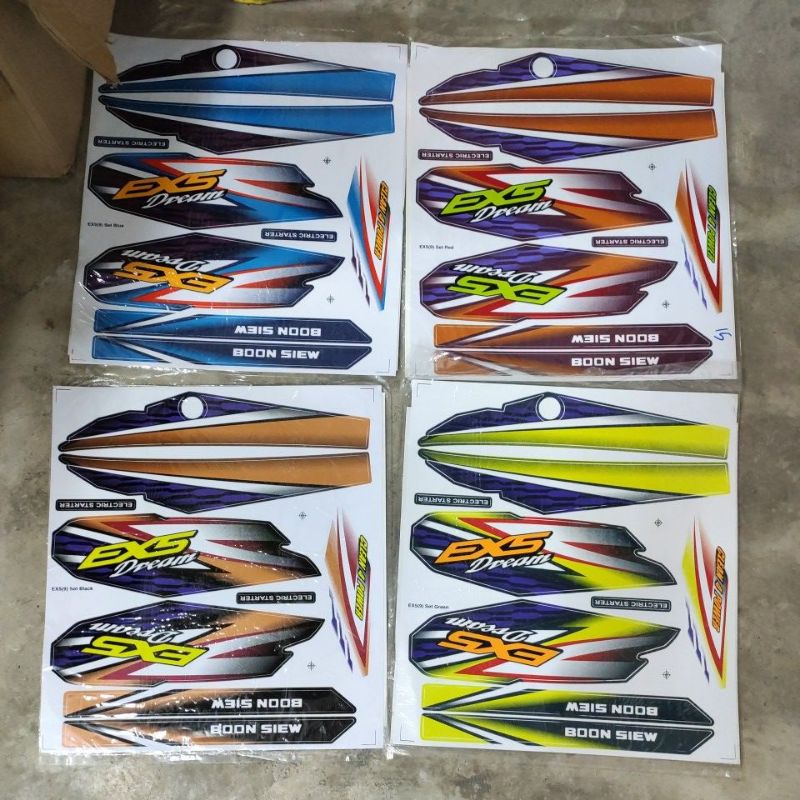 Stiker sticker body stripe cover set (9) honda ex5 DREAM EX5 high power BAJU COVERSET STRIPE ...