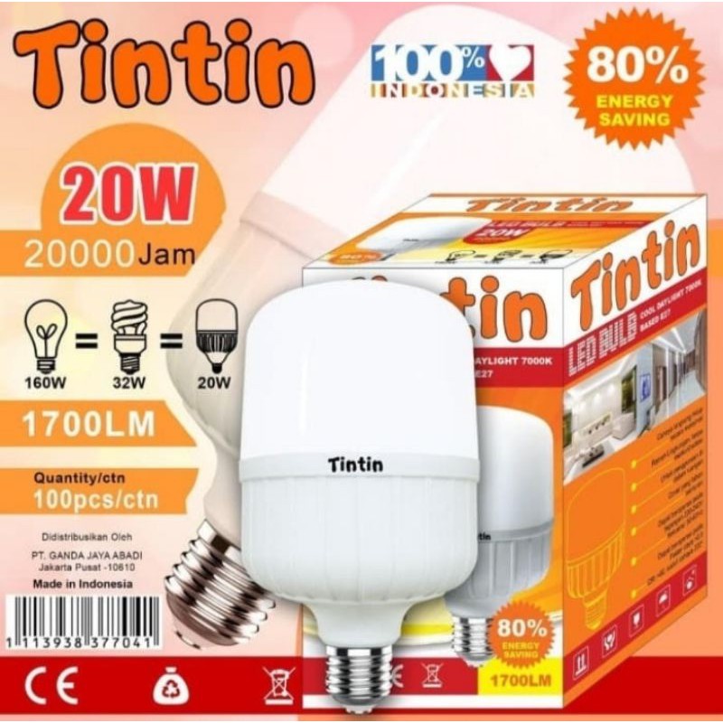 Tintin 20 Watt LED Light Bulb (Pack of 10 Pcs) | Shopee Malaysia