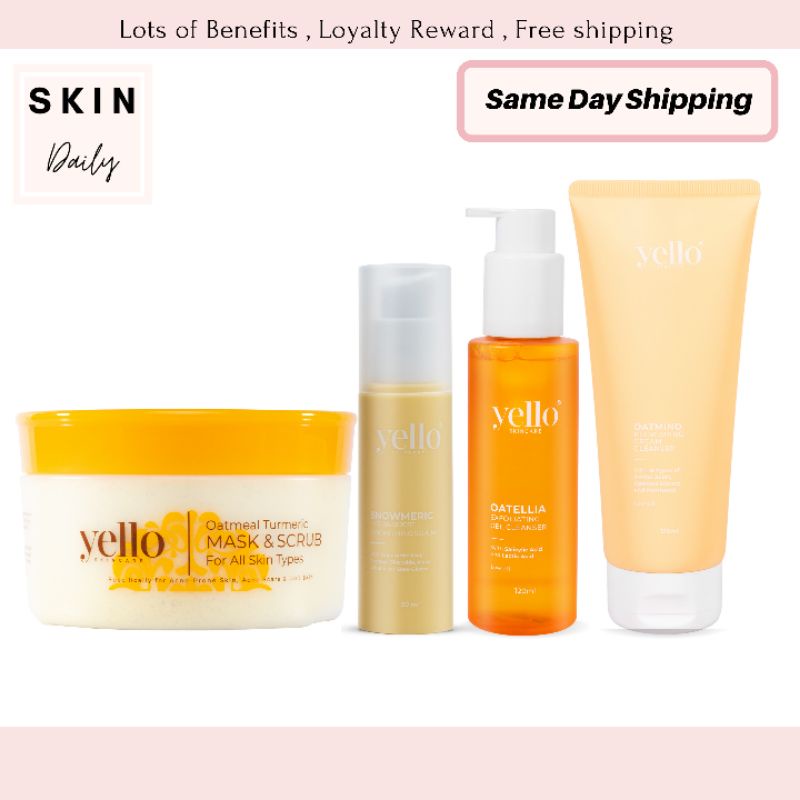 Yello Oatmeal Turmeric Mask & Scrub OTMS / Snowmeric Hydra Boost ...