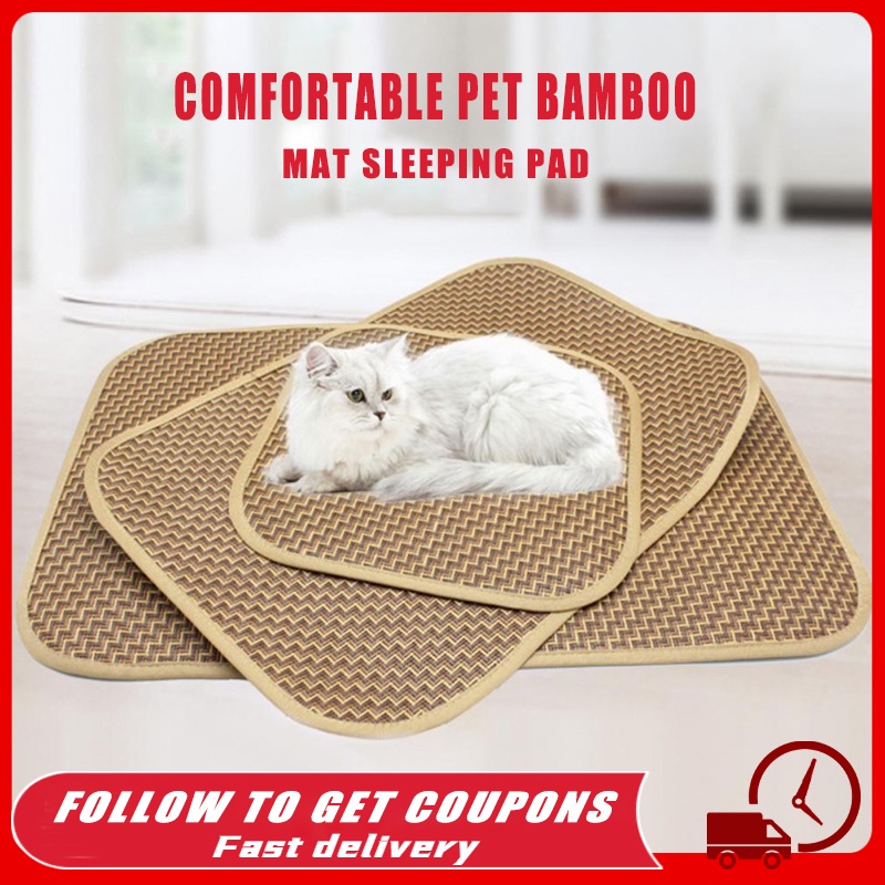 Pet Cat Dog Bed Mat Summer Cooling Mat Sleeping Rattan Pad Comfortable ...