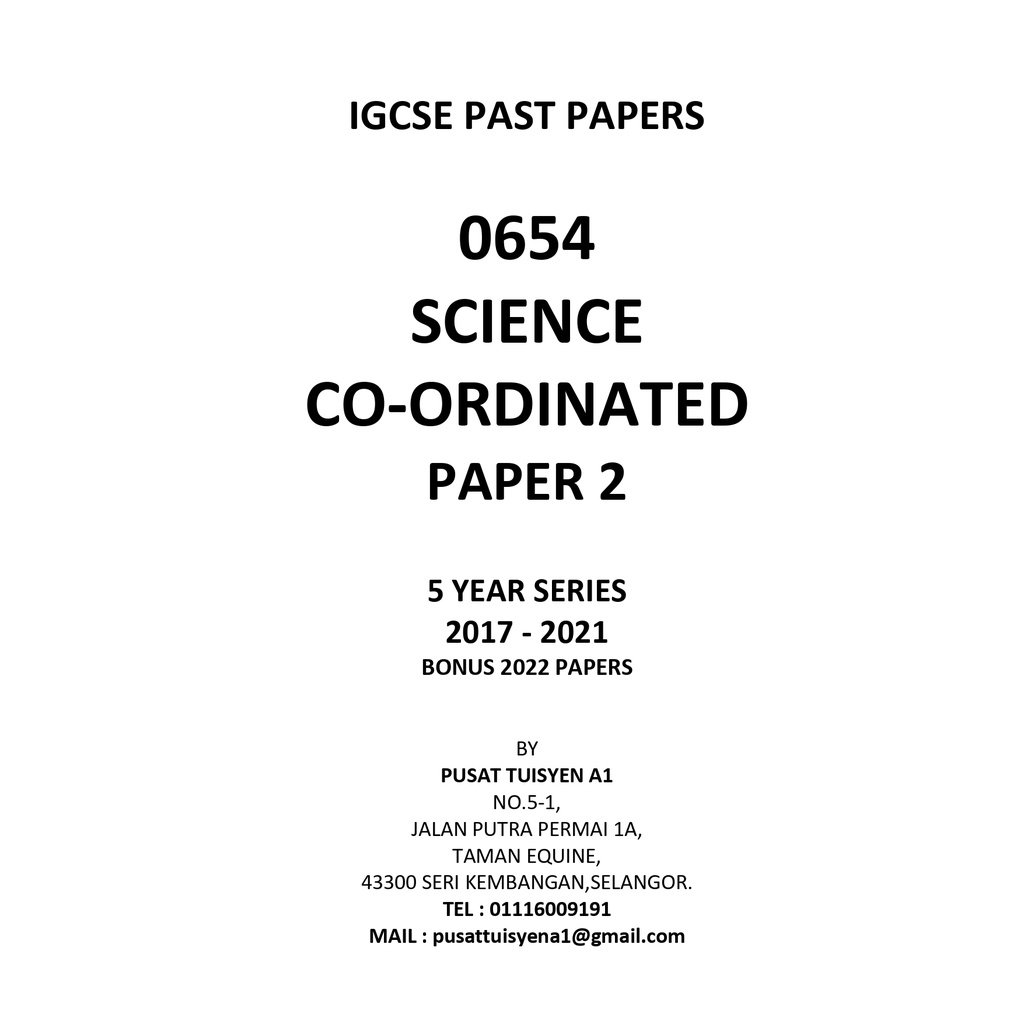 Igcse Past Year Papers Science Co Ordinated Extended 0654 Shopee Malaysia