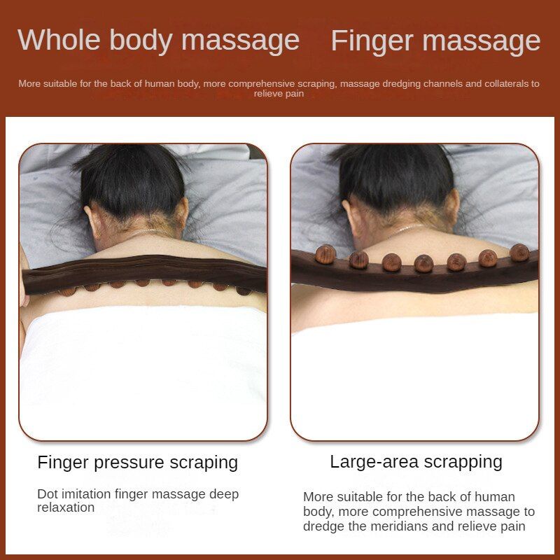 Natural Carbonized Wood Massage Stick Therapy Scraping Guasha Tool Body ...