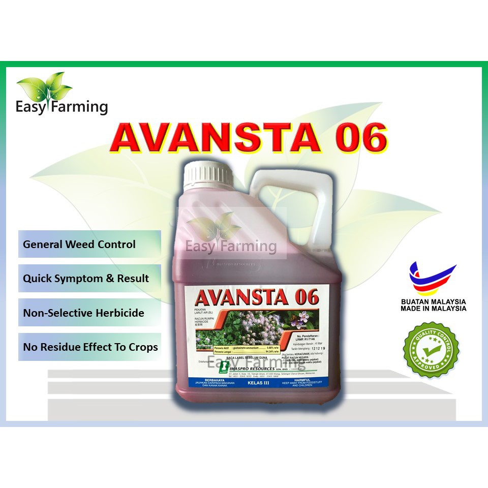 Avansta 06 4 Lit / Glufosinate Ammonium 5.66%/ Racun Rumpai / Kawalan ...