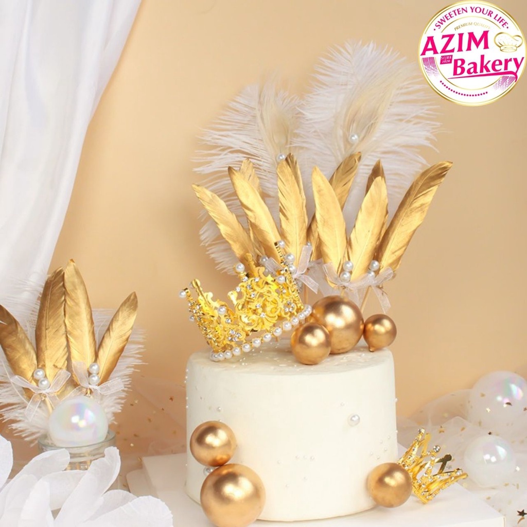 CAKE TOPPER FEATHER GOLD FEATHER CAKE TOPPER GOLD CAKE TOPPER KEK ...
