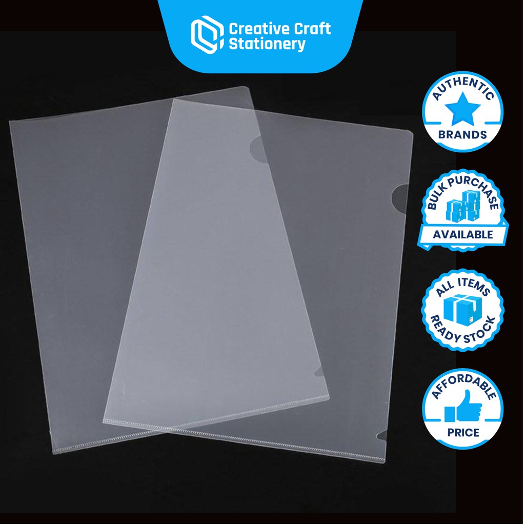 A4 310 L-Shape PVC folder - 10 pcs / Translucent White & Transparent Color Plastic L shape File ...