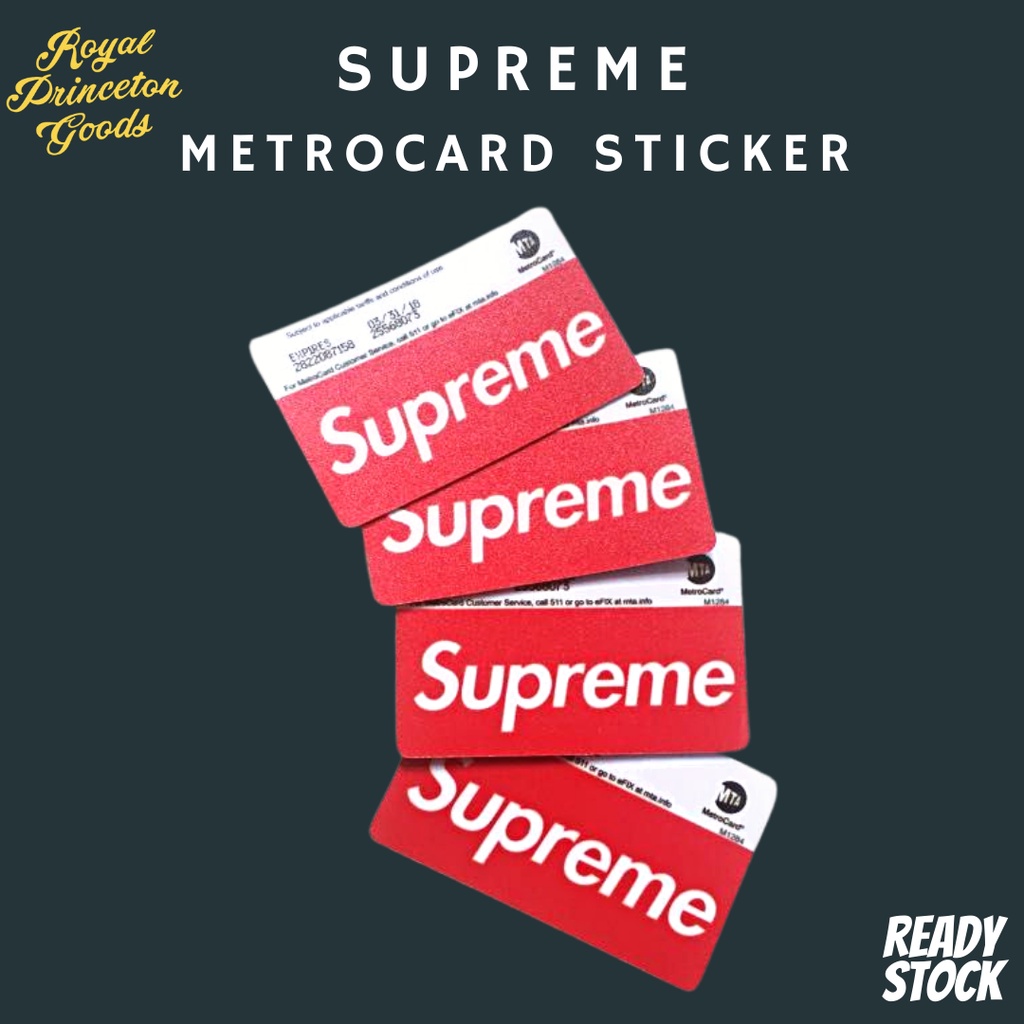 Supreme MetroCard Sticker for Touch N Go, RapidKL MRT Waterproof Card ...