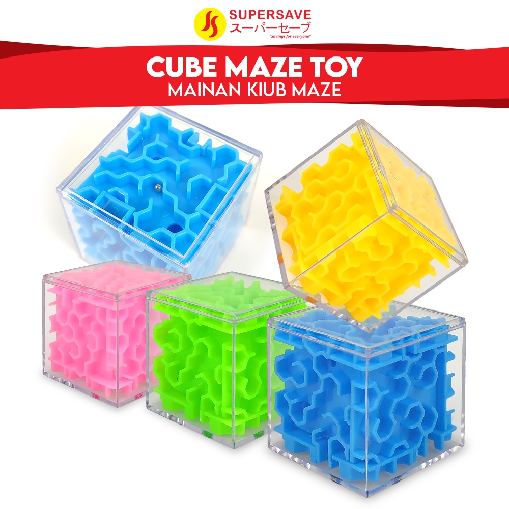 SUPERSAVE 3D Mini Maze Cube Rotate Ball Toys Fidget Rubik Cubes Brain ...