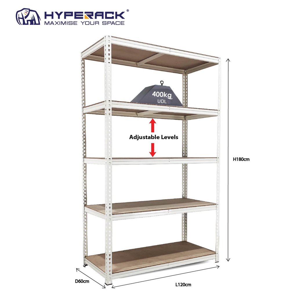 HYPERACK Premium Boltless Storage Rack - Beige (180cm-240cm) | Shopee Malaysia