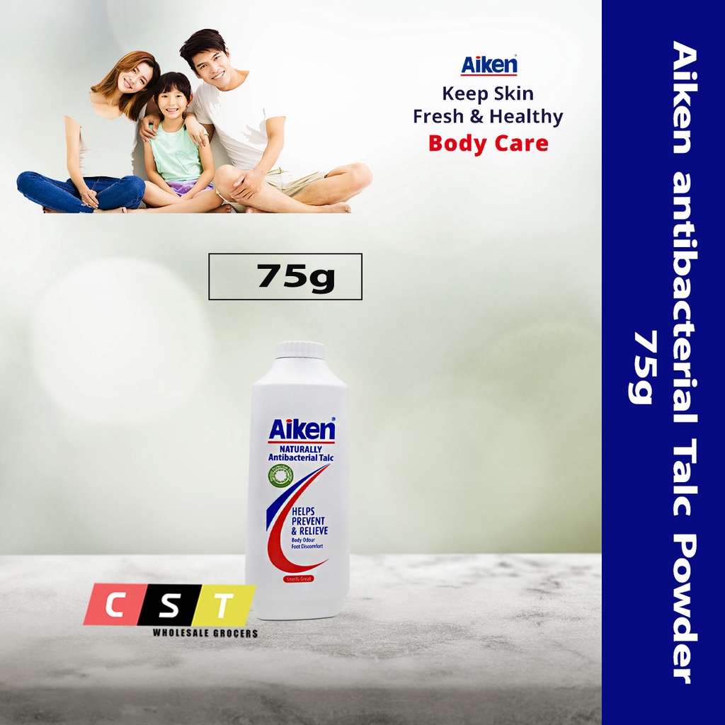 Aiken antibacterial Talc Powder 75g | Shopee Malaysia