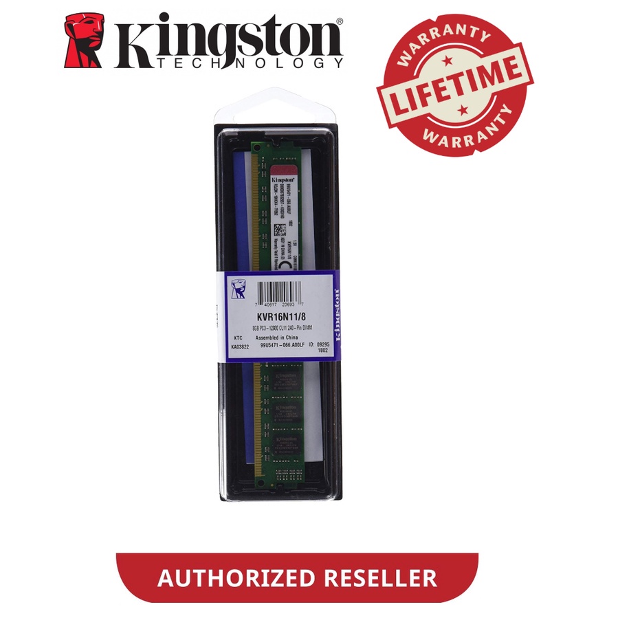 Kingston 8GB DDR3 1600Mhz CL11 Desktop Ram (KVR16N11/8WP) | Shopee Malaysia