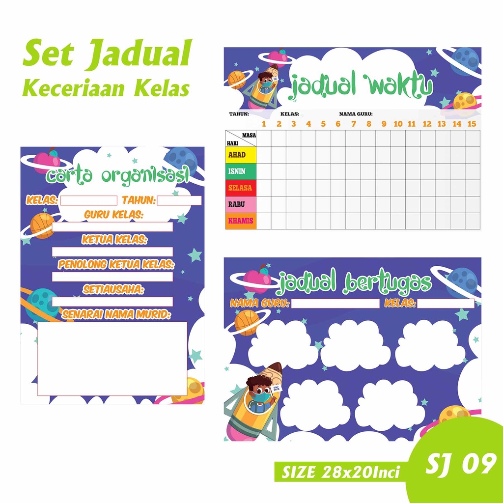 Set Banner Keceriaan Kelas jadual tugasan kelas jadual waktu kelas ...