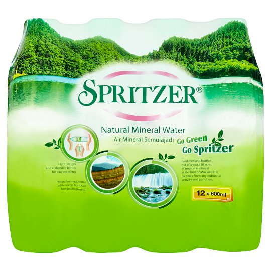 Spritzer Natural Mineral Water 12 x 600ml | Shopee Malaysia