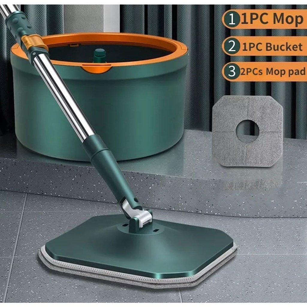 Spin Mop Flat Mop Round Head Floor Clean Water Separated Mop Quick Dry ...
