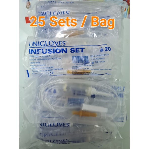 Sterile IV Drip Infusion Set 20 pcs with needle / Luer Lock | Shopee ...