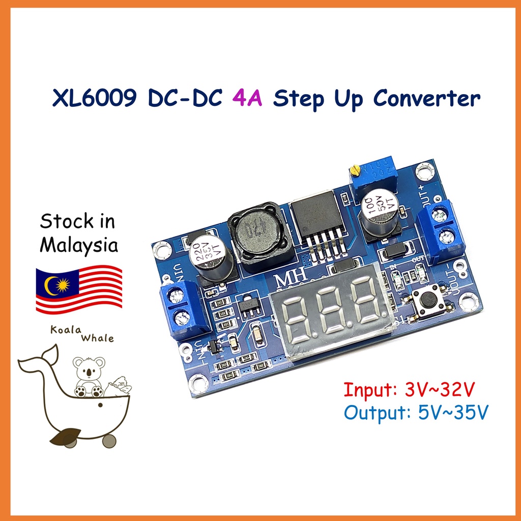 XL6009 DC-DC DC 4A Step Up Boost Converter Voltmeter Module Adjustable | Shopee Malaysia