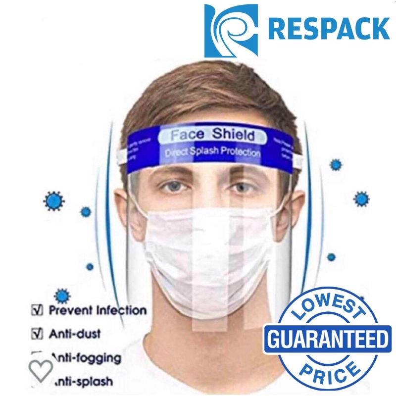 (Ready Stock🇲🇾)RESPACK Protective Face Shield Rubber Face Mask Anti-Fog ...