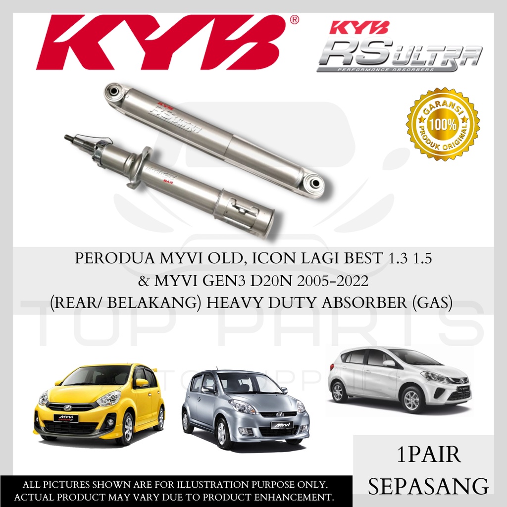 PERODUA MYVI OLD, MYVI ICON LAGI BEST 1.3 1.5 MYVI GEN3 2005-2022 REAR KYB KAYABA RS ULTRA HEAVY ...