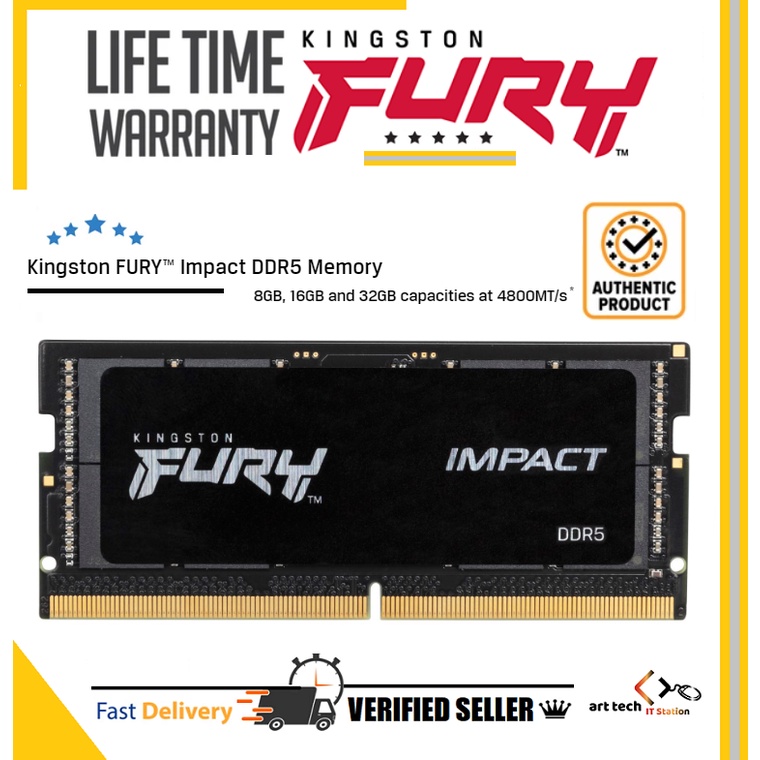 KINGSTON FURY IMPACT 4800MHZ CL38 8GB/16GB/32GB DDR5 NOTEBOOK SODIMM RAM | Shopee Malaysia