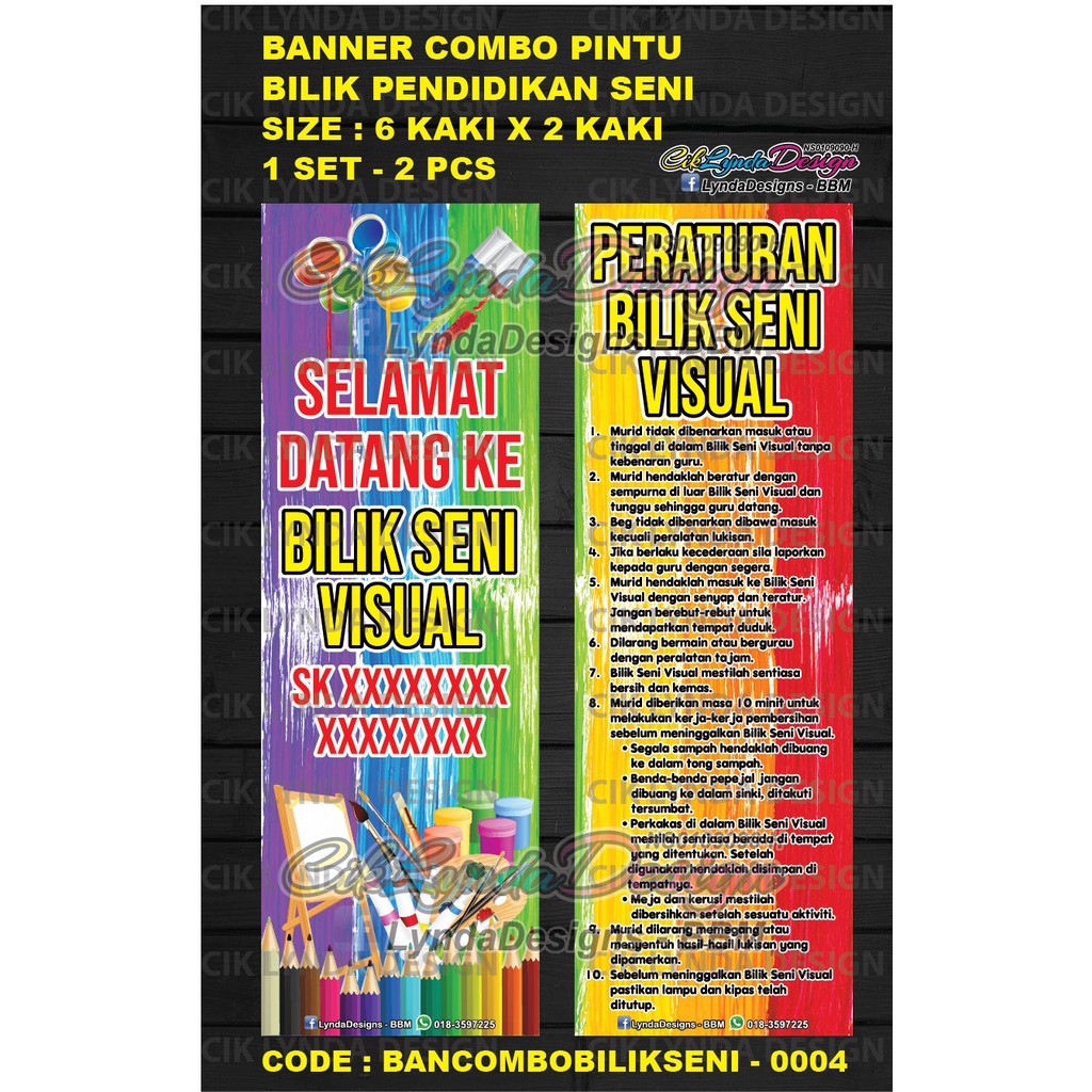 PRE-ORDER - BANNER / BUNTING - COMBO PINTU BILIK PENDIDIKAN SENI ...