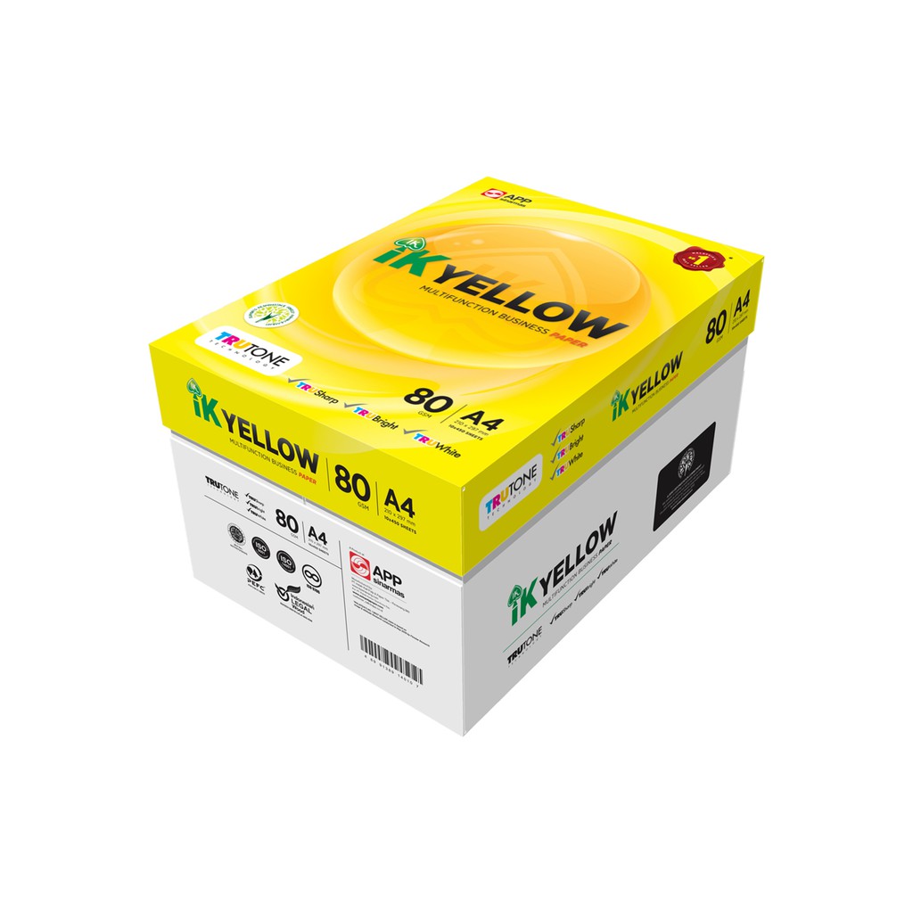 IK Yellow 450s 80gsm A4 Paper 1 Carton Box (10 Ream) (450 sheets/ream ...