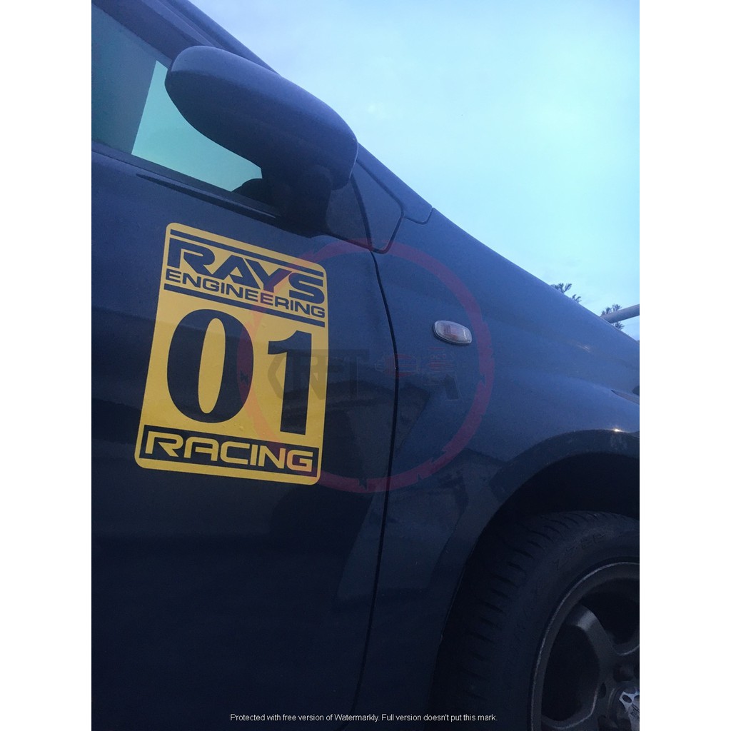 CFS15 Custom Racing No. Number Nombor Rays Alza Myvi Door Pintu Stiker ...