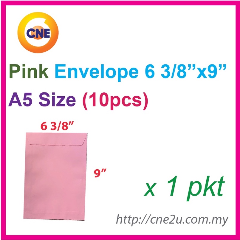 A5 Pink Envelope / Cream Envelope (10pcs) / 6 3/8" x 9" / 粉红信封 / 米色信封 ...
