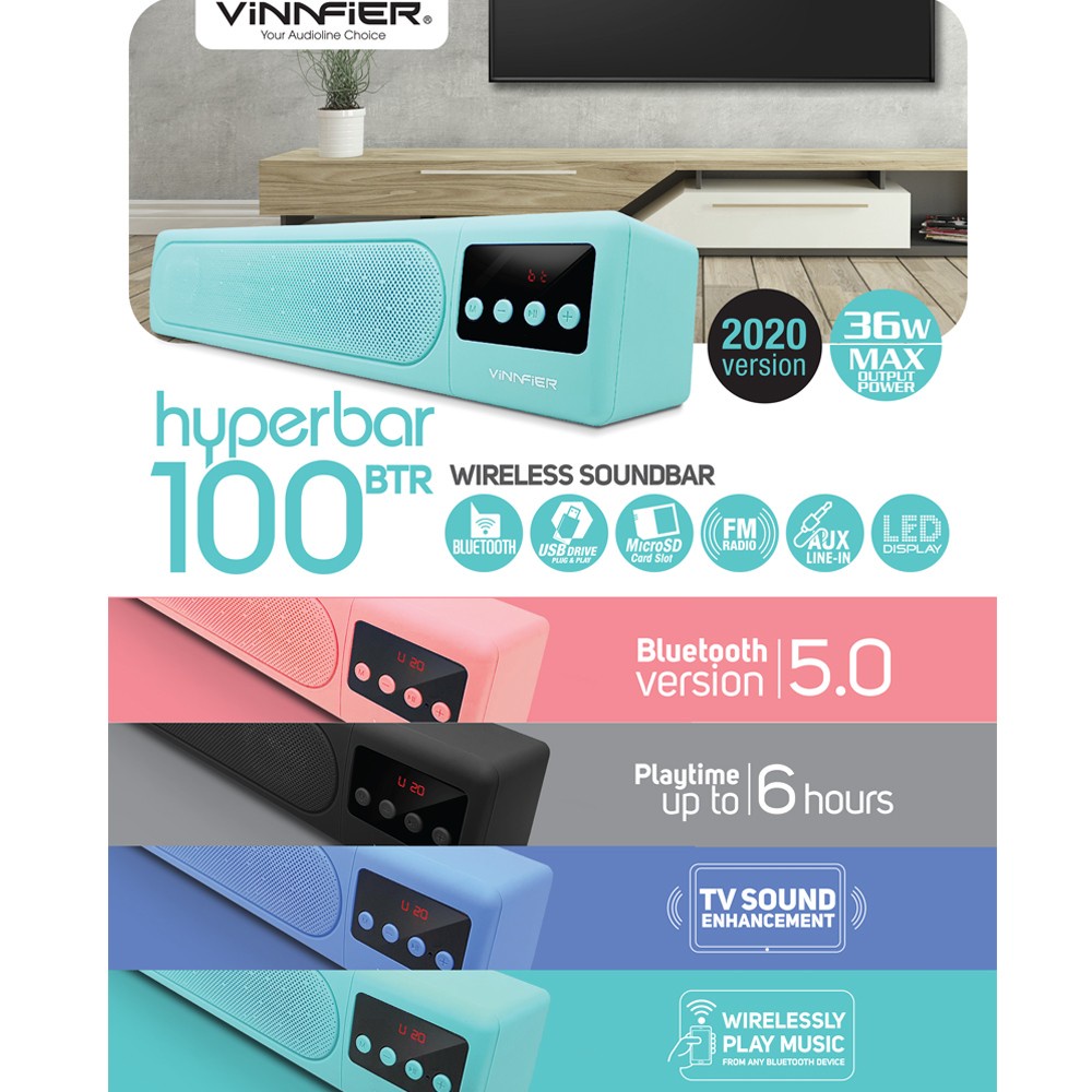 Vinnfier Hyperbar 100 BTR Wireless Soundbar | Shopee Malaysia