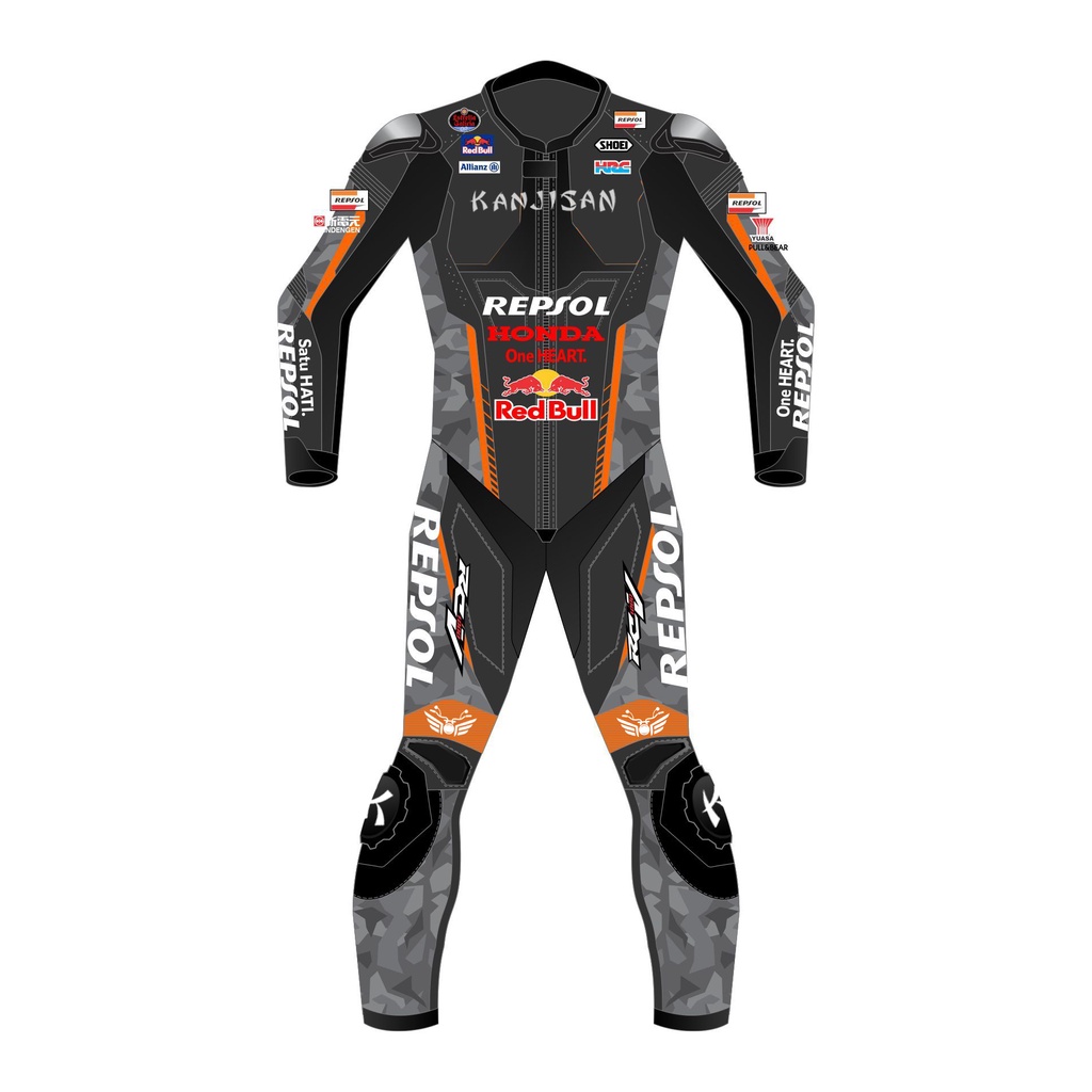 Redbull Honda Repsol Motorcycle Race Leather Suit Full Safety And ...
