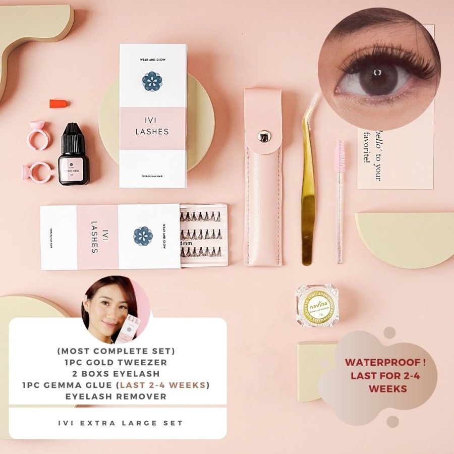 Ivi LASHES - EXTRA LARGE Eyelash Extension Package (2 Eyelash +1 Gemma ...