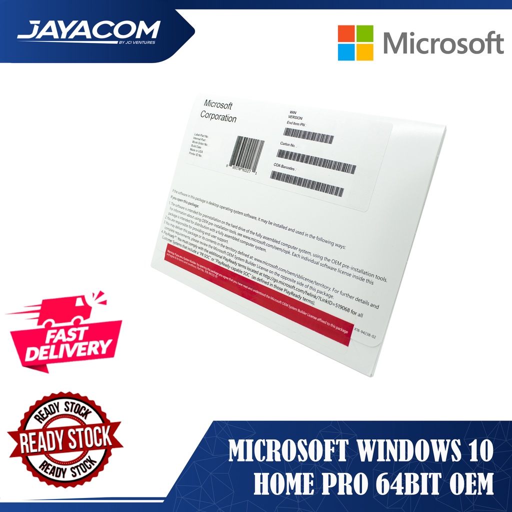 Microsoft Windows 10 Pro 64Bit Oem | Shopee Malaysia