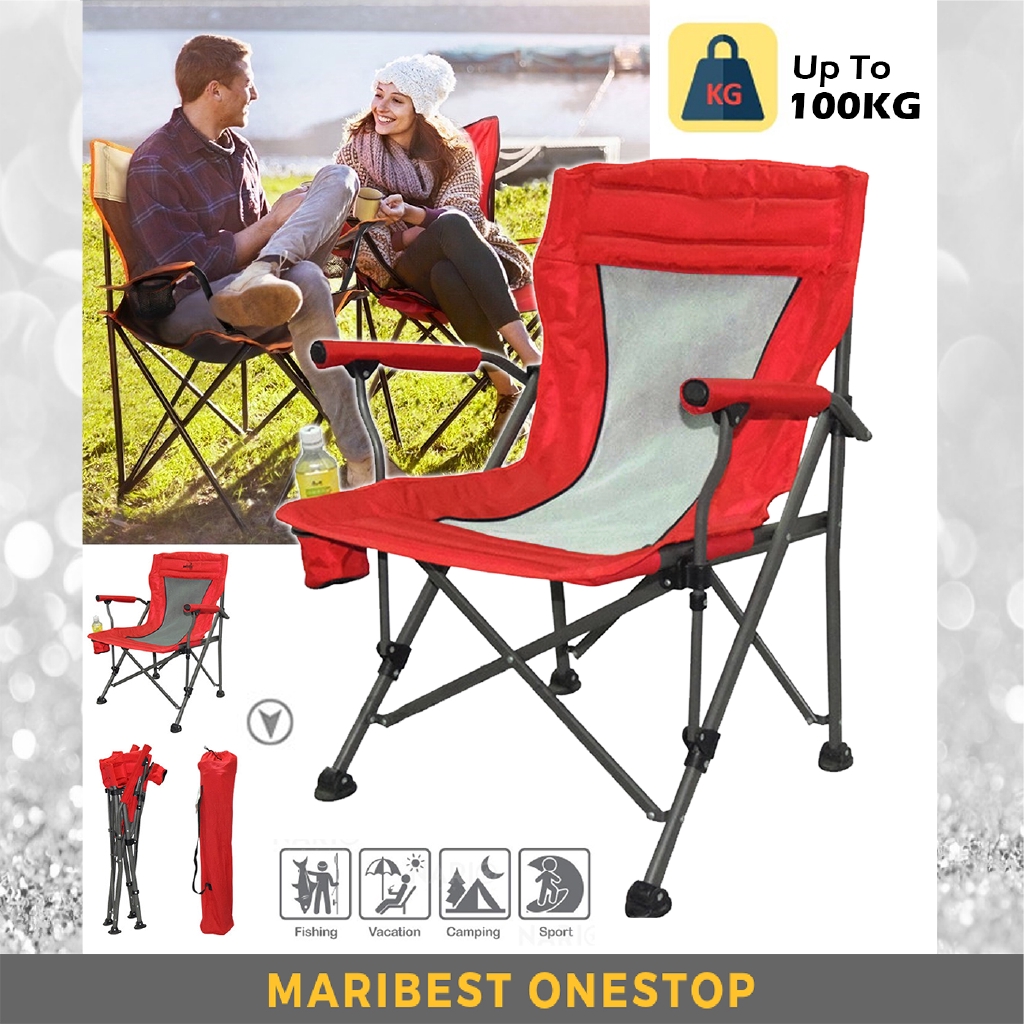 Camping Foldable Portable Chair with Red Color Outdoor and Indoor ...