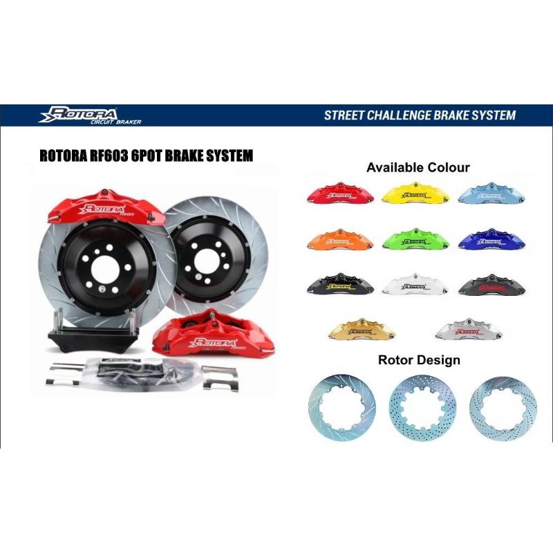 Rotora Big Brake Kit 6pot RF603 Rim 18inch Above Toyota Mitsubishi BMW ...